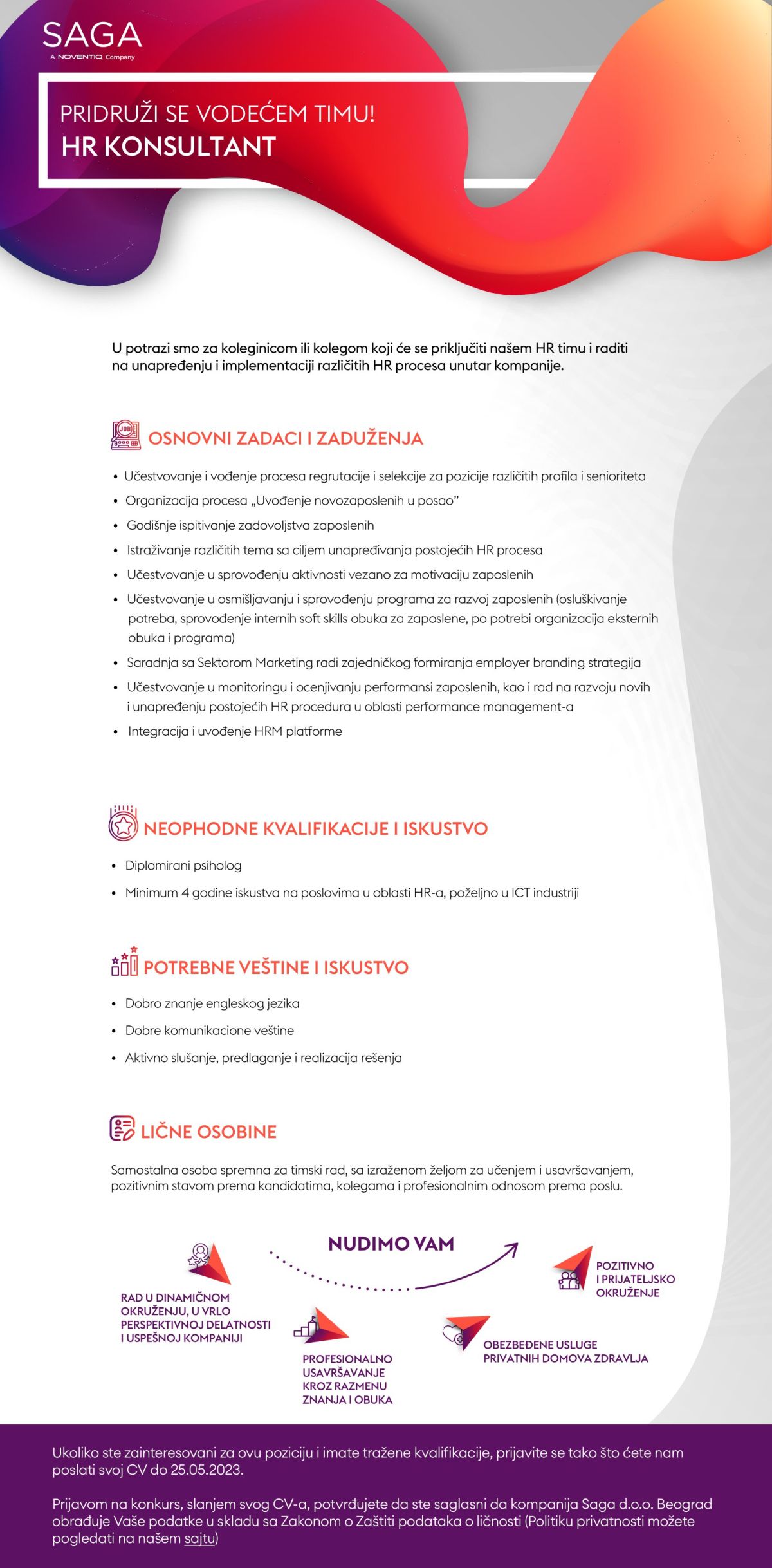 HR konsultant - Saga d.o.o.